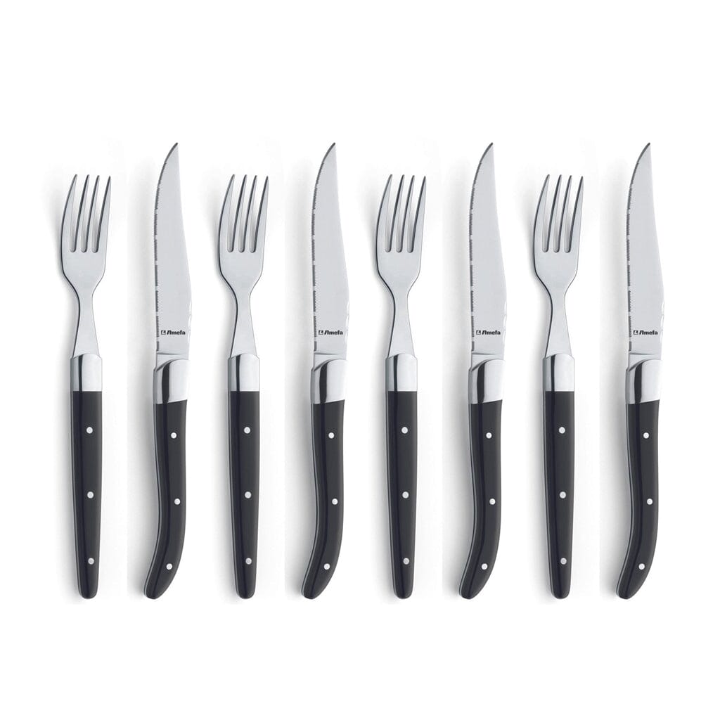 Amefa - Royal Steak 8-delige Steakmessenset - Zwart – KookGigant